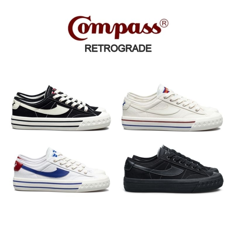 Jual Compass Retrograde Low Original Black White TripleBlack Cream ...