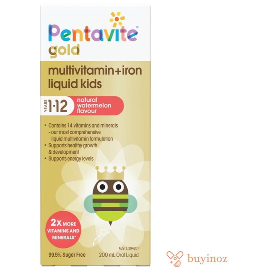 Jual Pentavite Gold Multivitamin + Iron Liquid For Kids 200ml Vitamin ...