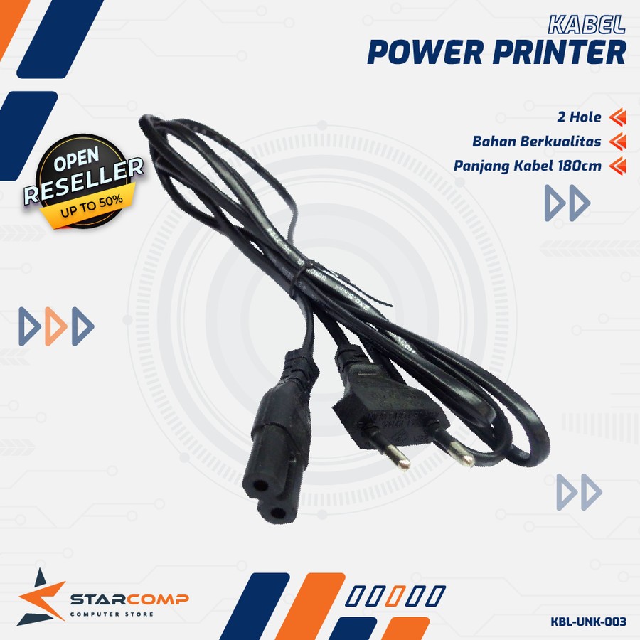 Jual KABEL POWER PRINTER 2 HOLE | Shopee Indonesia