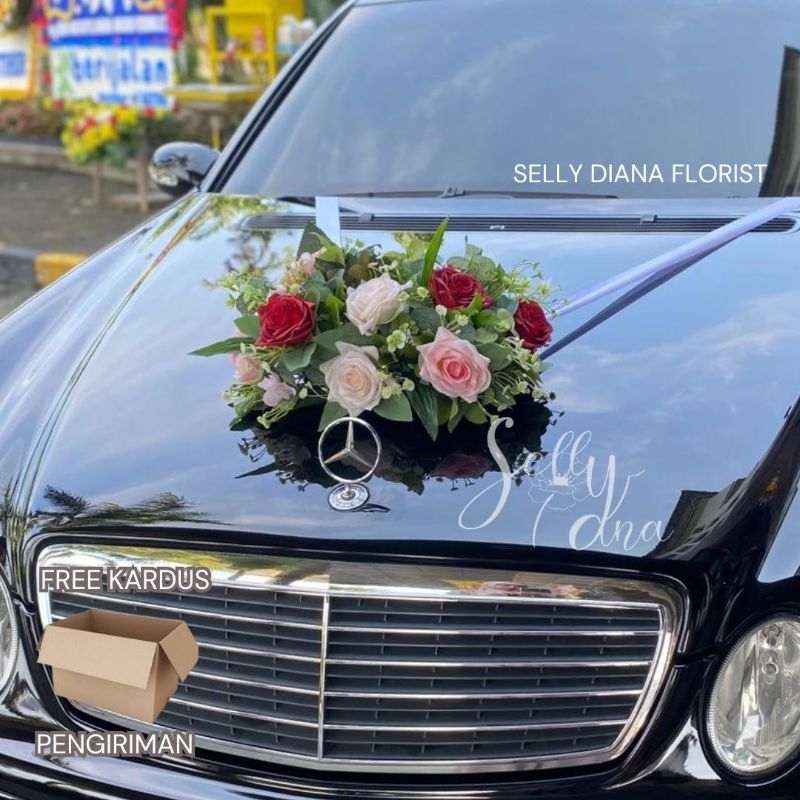 Jual Bunga Mobil Pengantin 1 Set | Bunga Mobil Wedding | Karangan Bunga ...