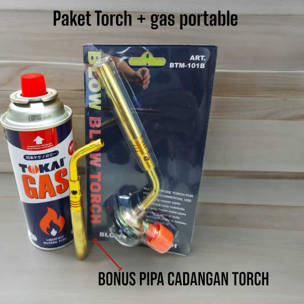 Jual paket Blow torch las+gas portable single blender/flame gun las ...