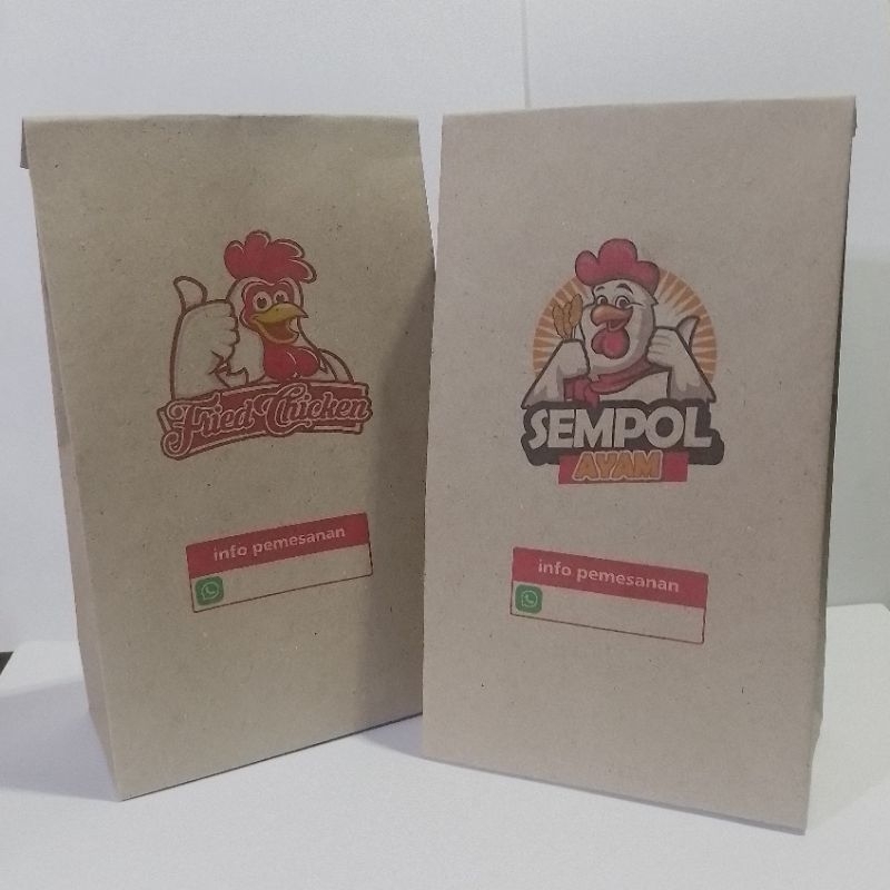 Jual PAPPERBAG KANTONG KERTAS LAMINASI ANTI MINYAK CHICKEN DAN SEMPOL ...