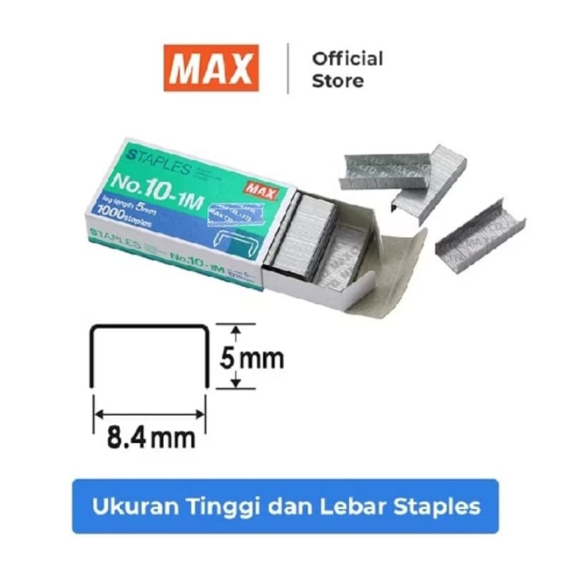 Jual ISI STAPLES MAX NO. 10/NO. 10-1M (PER PAK ISI 20) | Shopee Indonesia