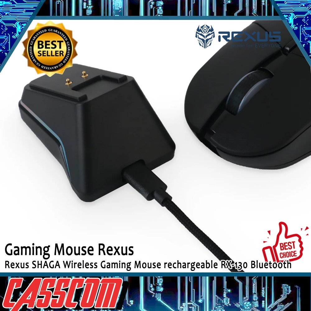 Jual Rexus RX130 SHAGA Wireless Gaming Mouse rechargeable RX-130 ...