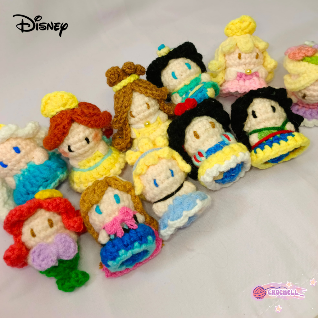 Jual [PART 1] Boneka rajut disney princess | gantungan kunci rajut ...