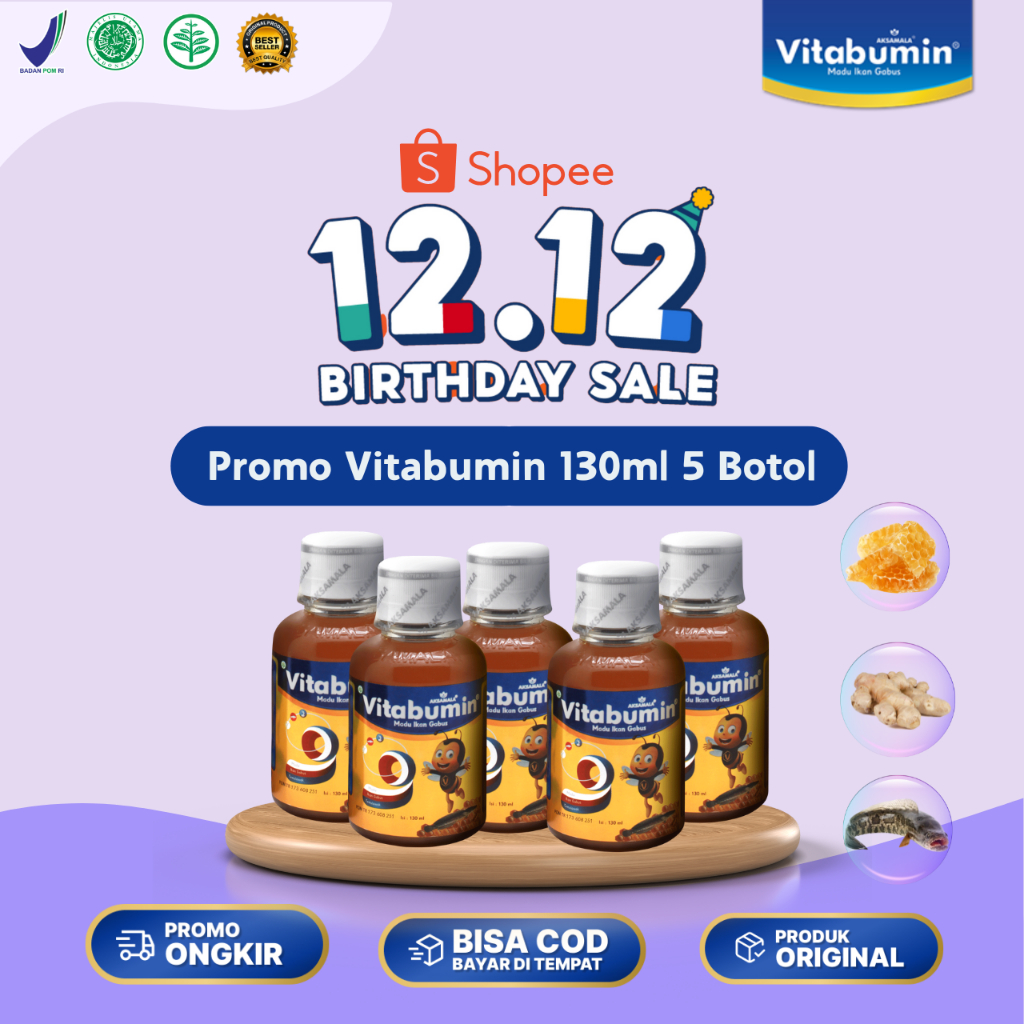 Jual VITABUMIN 130ML 5 BOTOL ORIGINAL | Shopee Indonesia