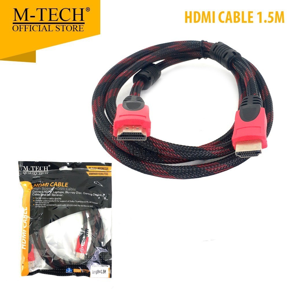Jual KABEL HDMI JARING 1,5 / 3 / 5 / 10 METER M-TECH - Kabel Jaring ...