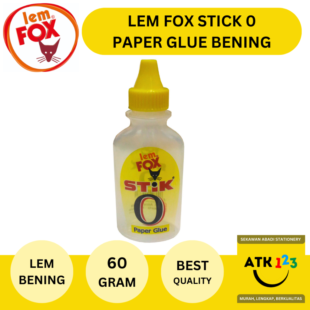 Jual FOX Stik O / Lem Fox Lem Kertas Lem Bening Stik O Botol 60 gram ...