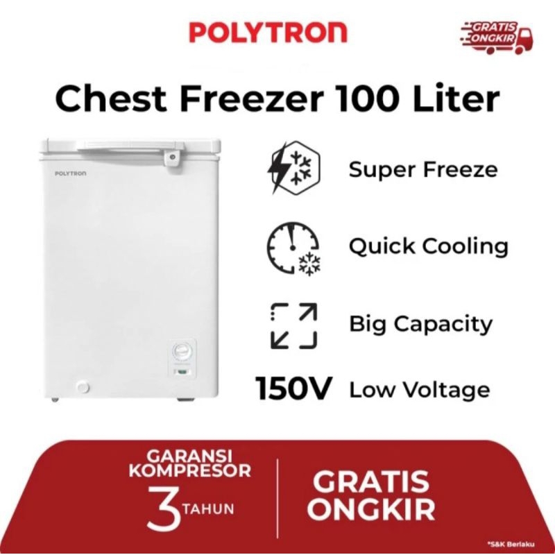 Jual Polytron Chest Freezer 100 Liter PCF 118 | Shopee Indonesia