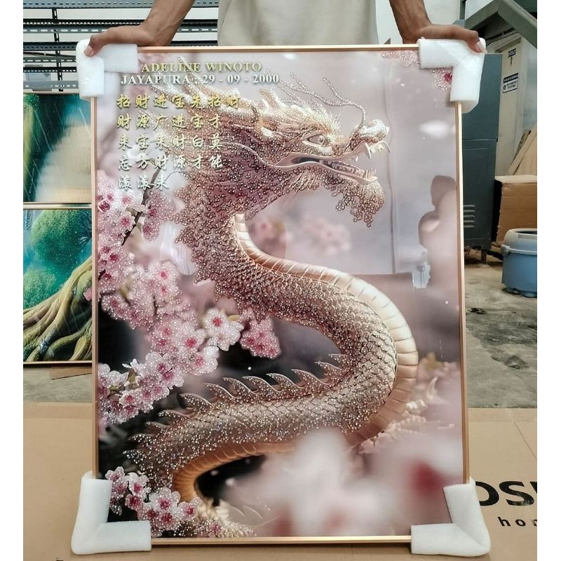 Jual lukisan Porcelain Diamond 5d gambar naga bisa custom | Shopee ...