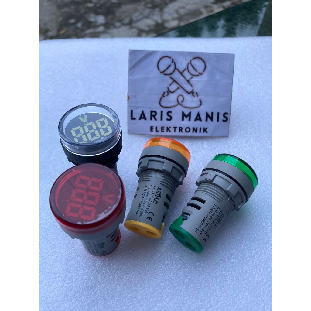 Jual Lampu Pilot Lamp LED With Volt Indicator 22mm 20V-500V AC 220V ...