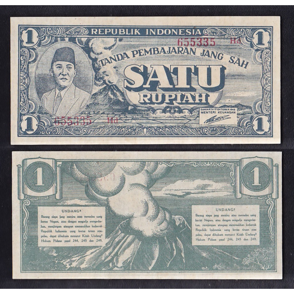 Jual Uang kuno 1 Rupiah tahun 1945 seri Oeang Repoeblik Indonesia (ORI ...