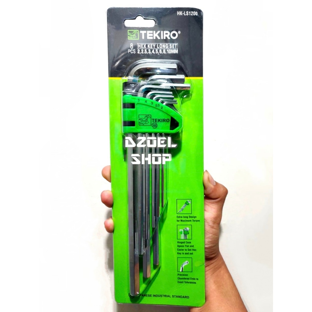 Jual Tekiro Kunci L Set Panjang 8 Pcs 2-10 mm / Hex Key Long Set 8pcs original | Shopee Indonesia