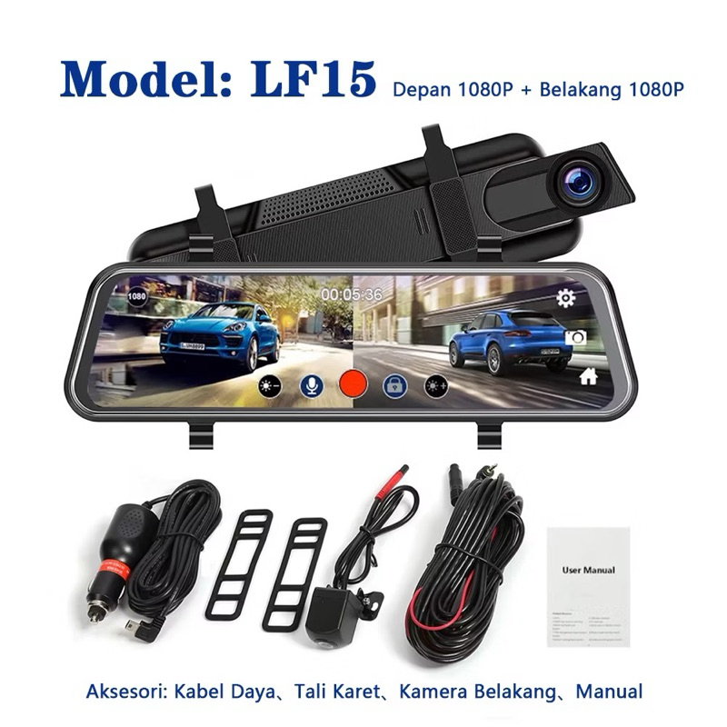 Jual Dashcam Mobil WIFI 2K 10 Inch Layar Sentuh IPS Night Vision Dual ...
