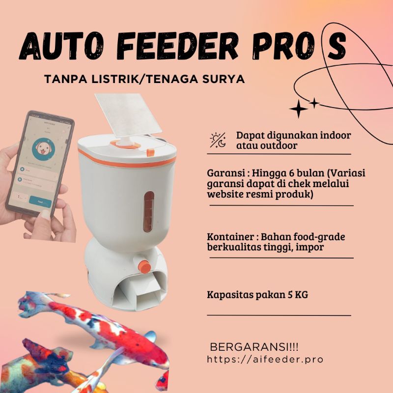 Jual Auto feeder ikan Pro S /Pakan ikan otomatis/Smart auto feeder/5kg ...