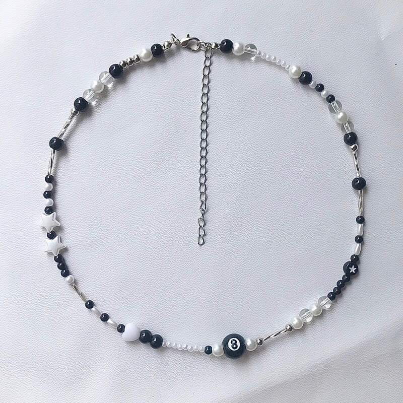 Jual KALUNG 8 BALL POOL / BLACK BEADS NECKLACE / KALUNG HITAM PRIA ...