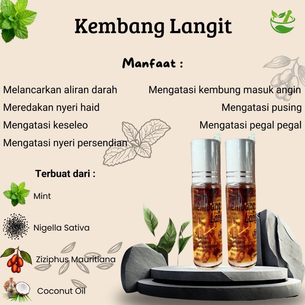 Jual Minyak Angin Akar Herbal Seven Herb Oil On Massage Roll Poysian ...