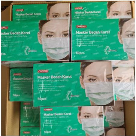 Jual MASKER BEDAH EARLOOP/HIJAB ONEMED 3 PLY ISI 50 PCS | Shopee Indonesia
