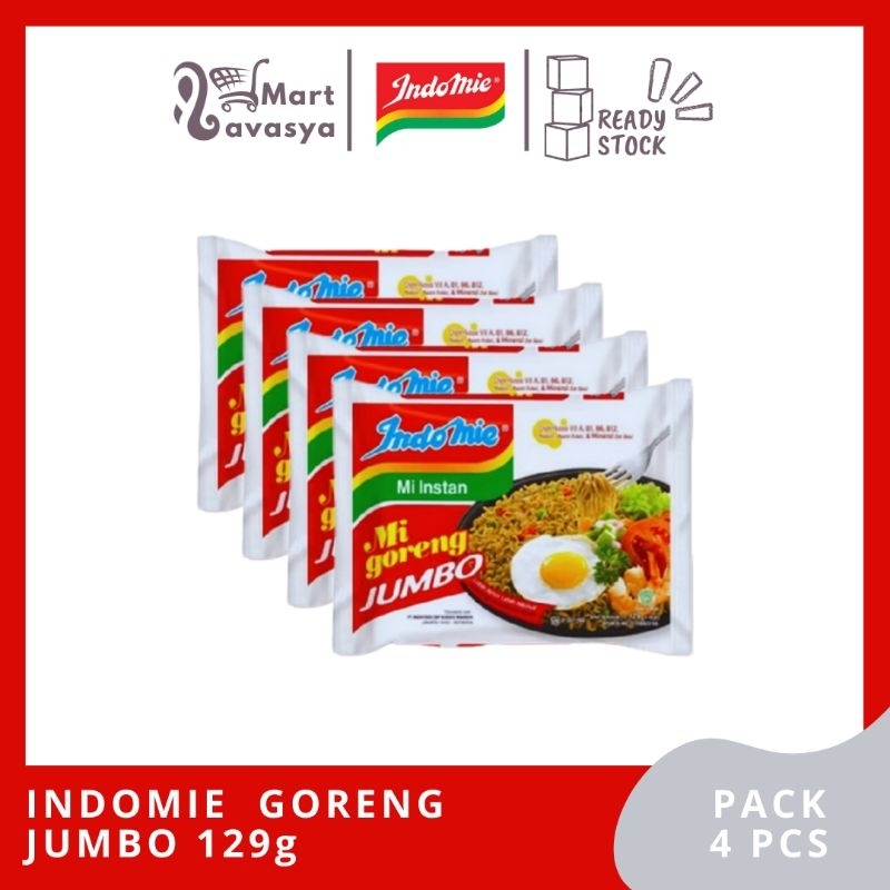 Jual INDOMIE GORENG JUMBO 129g - 1 PACK ( 4 PCS ) - KOTA BANDUNG - LAVASYA MART | Shopee Indonesia
