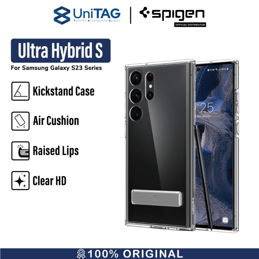 Jual Case Samsung Galaxy S23 Ultra Plus Spigen Ultra Hybrid S Stand Casing | Shopee Indonesia