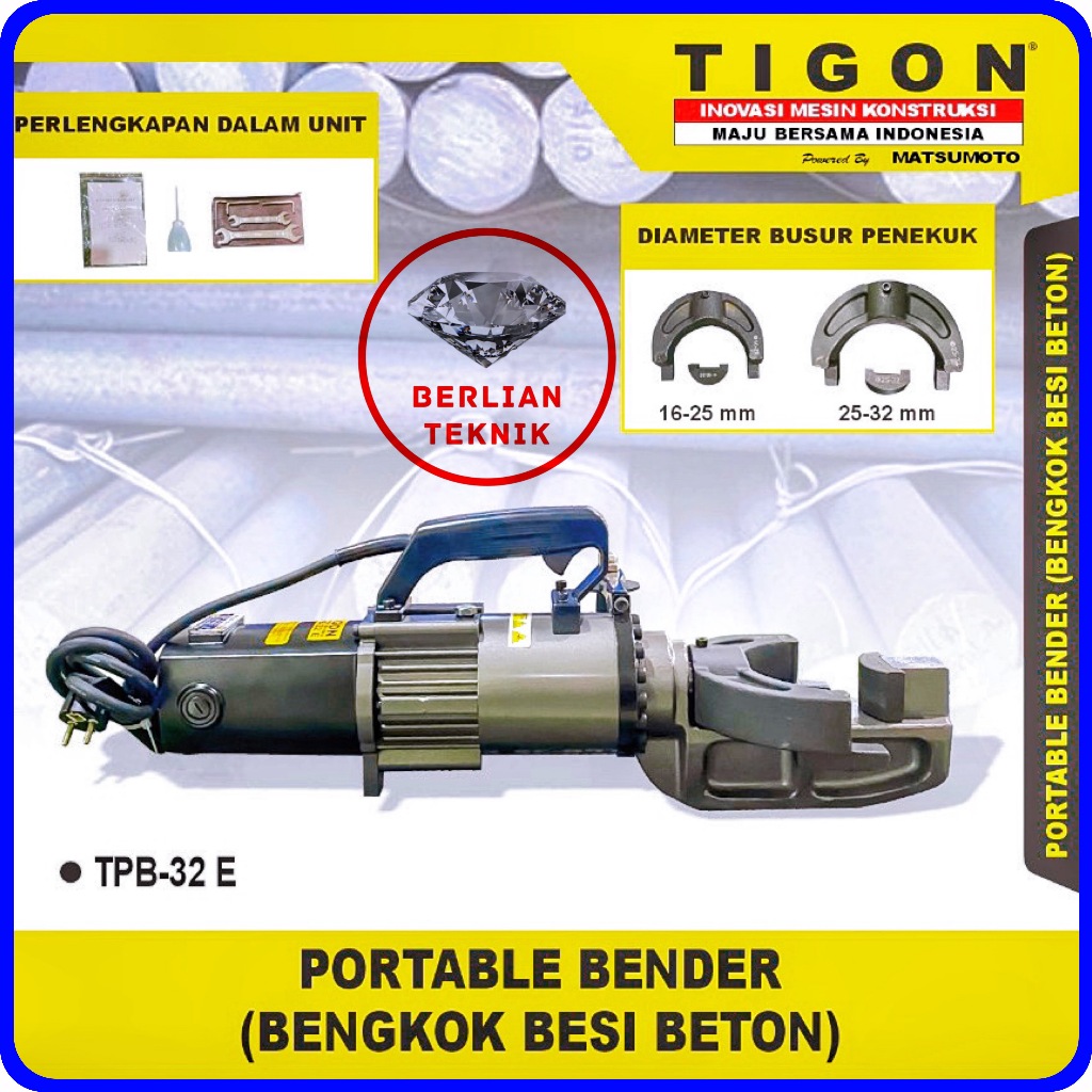 Jual Portable Bender Bengkok Besi Beton Tigon TPB 32 E / 32 mm | Shopee ...