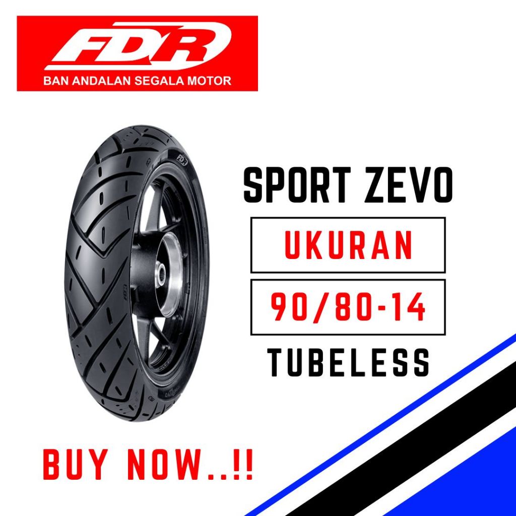 Jual Ban Motor Tubeless FDR SPORT ZEVO 90/80-14 Ban Motor Matic Ring 14 | Shopee Indonesia