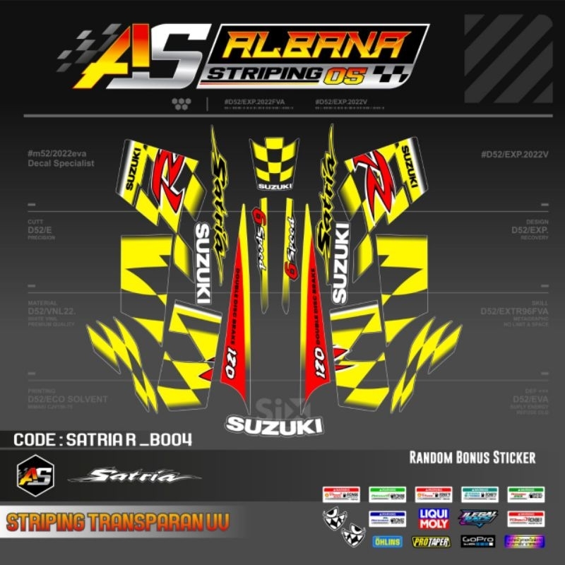 Jual STICKER STRIPING SUZUKI SATRIA RU LUMBA KENNYROBERT TRANSPARAN ...