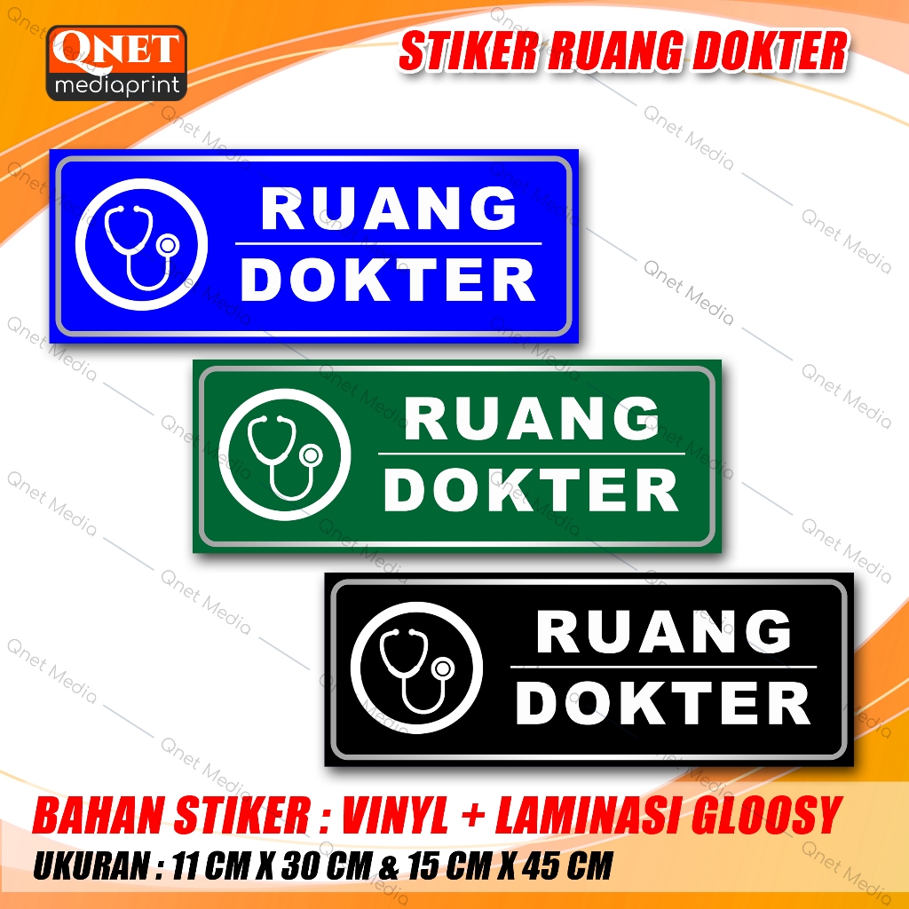 Jual STIKER RUANG DOKTER | BAHAN VINYL + LAMINASI GLOSSY | Shopee Indonesia
