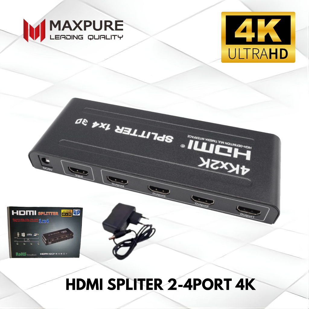 Jual HDMI Splitter 2 Port / 1 Input to 2 Output Support 4K | Shopee ...