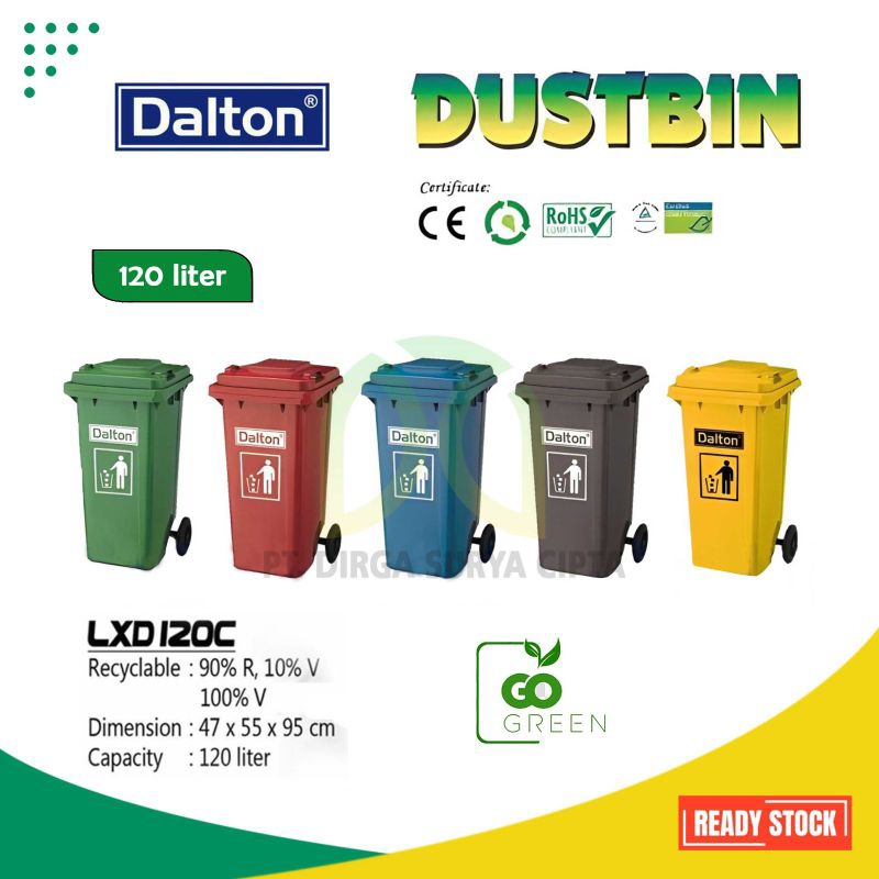 Jual tempat sampah plastik hdpe 120 liter dalton | Shopee Indonesia