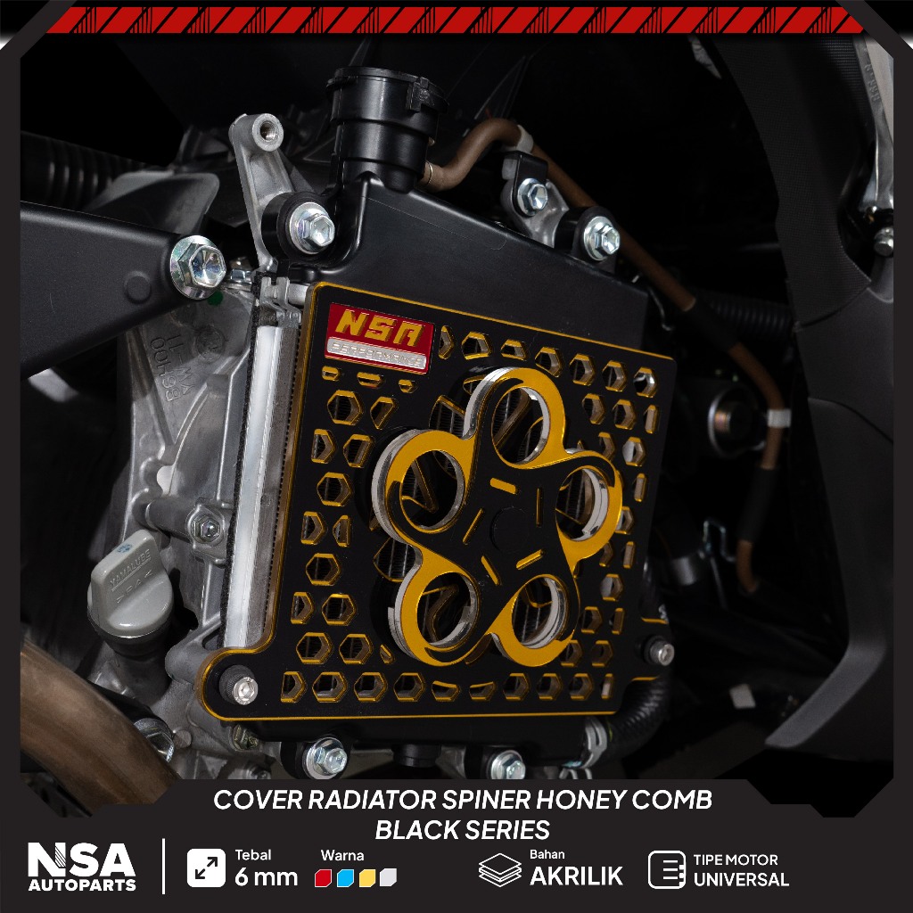 Jual NSA COVER RADIATOR SPINER HONEY COMB BLACK SERIES VARIO PCX NMAX ...
