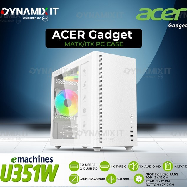 Jual ACER Gadget Emachines U351 Tempered Glass micro-ATX PC Case ...