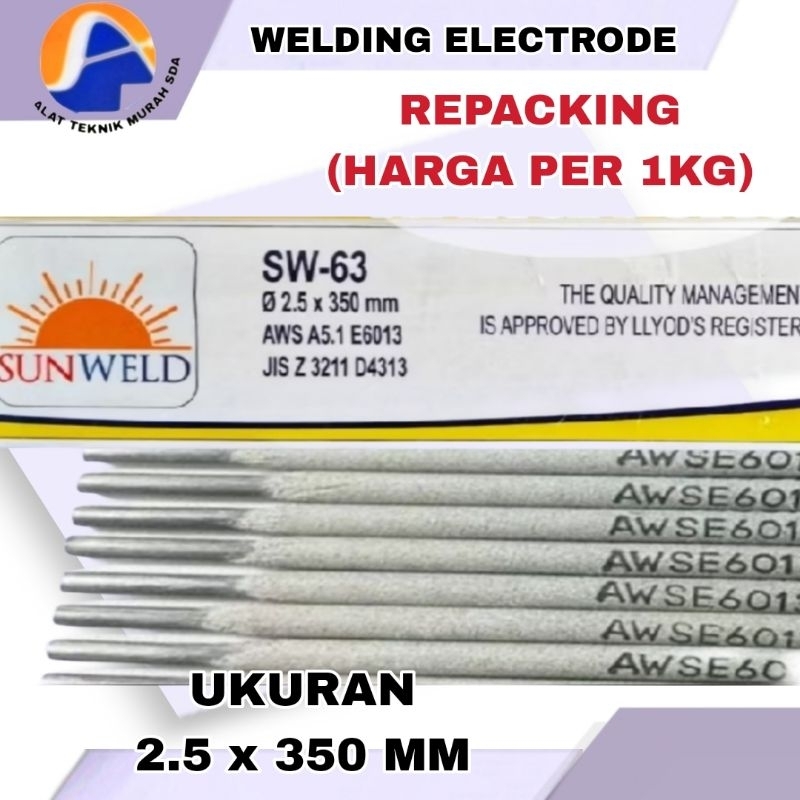 Jual Kawat Las Besi 2.6 x 350 mm SUNWELL AWS E6013 Welding Electrodes Per 1kg | Shopee Indonesia