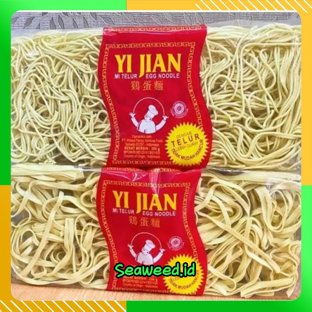 Jual Mie Telur YI jian egg Noodle Mie 200 Gram Kecil Lebar Halal Mi ...