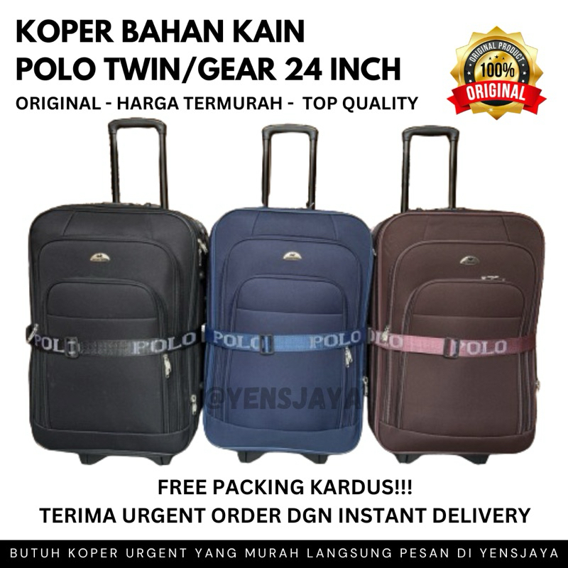 Jual [MEDIUM] KOPER KAIN POLO TWIN / POLO GEAR UKURAN 24 INCH - KOPER ...