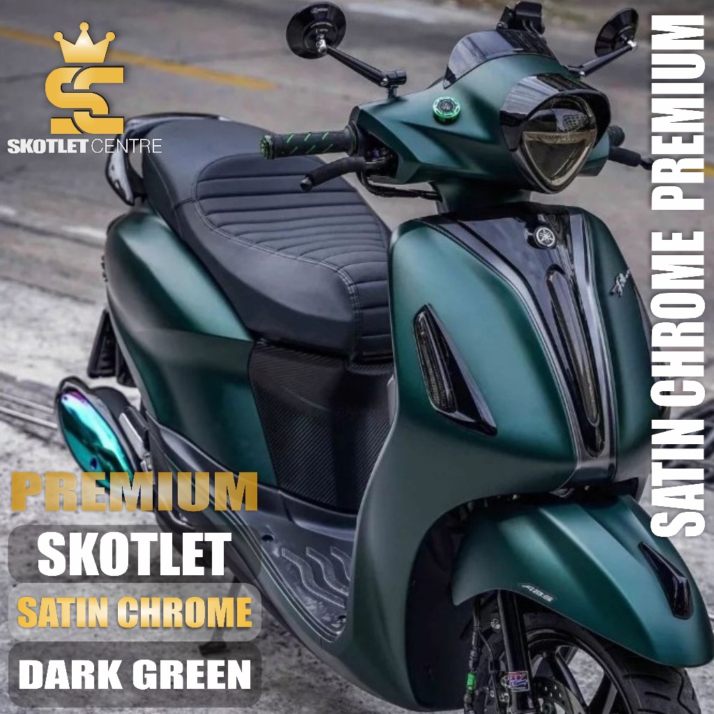 Jual Sticker Stiker Skotlet Matte Chrome Dark Green Scotlet Hijau Tua ...
