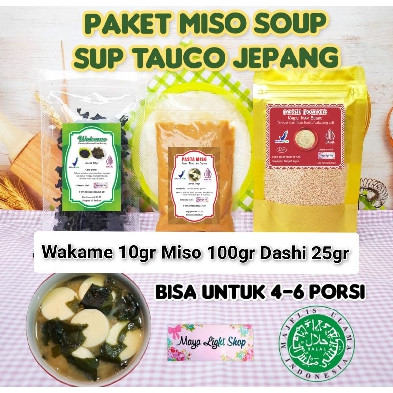Jual Paket Hemat Miso Soup jepang (Miso 100gr, Dashi 25gr, Wakame 10gr ...