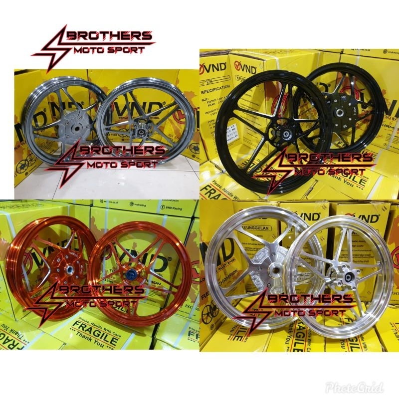 Jual velg vnd vspeed v1 v2 R215x14 F185x14 vario125/150/vario keyless/xeon/miom3/soulgt/mioj ...