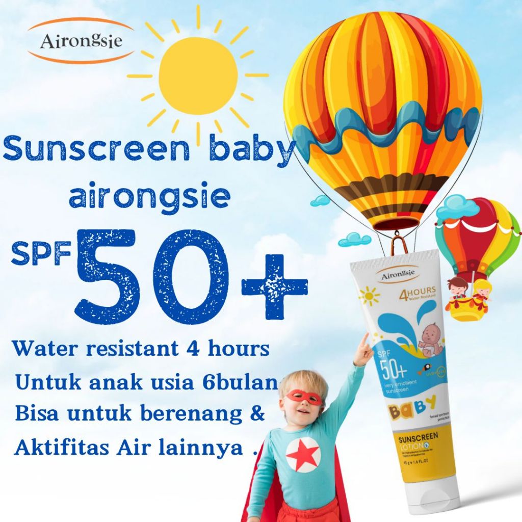 Jual Sunscreen Kids AIRONGSIE SPF50+ PA+++ 【100% original】Sunscreen ...