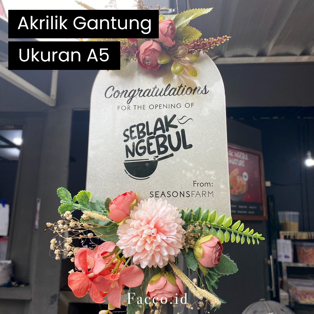 Jual PAPAN BUNGA AKRILIK GANTUNG Ukuran A5 / Custom Hadiah Akrilik ...