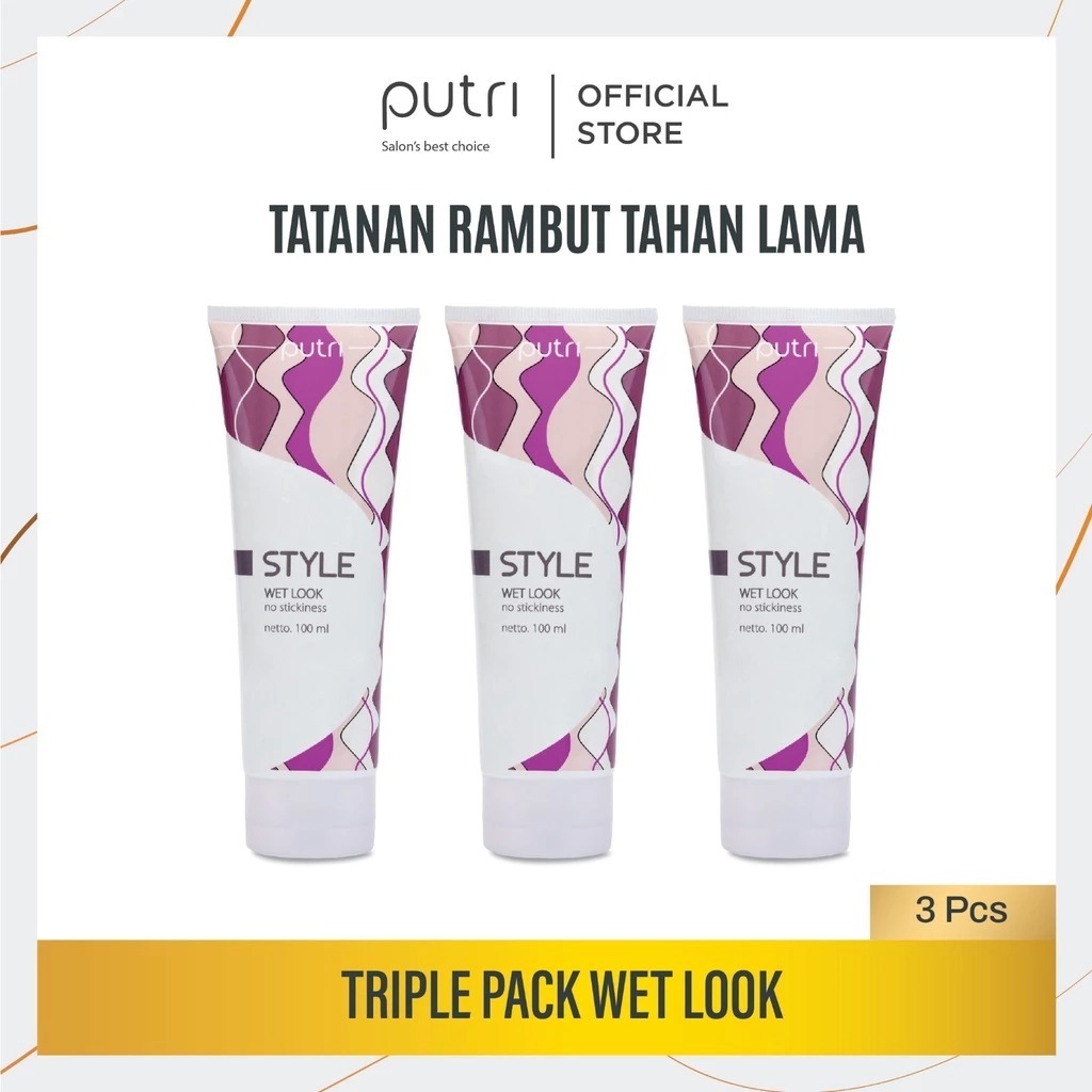 Jual Putri Triple Pack Wet Look – Styling Gel Rambut Tahan Lama | Wet ...