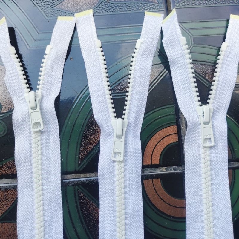 Jual Resleting / Kepala Resleting Vislon No.5 YKK, Warna Putih (501), Panjang 10 Inch | Shopee ...