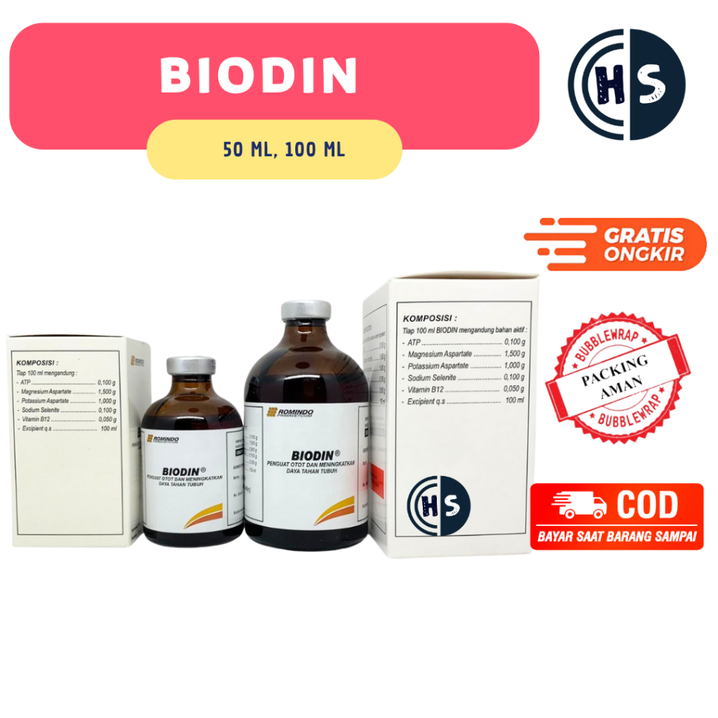 Jual BIODIN 50 ML DAN 100 ML Injeksi ATP - Penguat Otot Stamina dan ...