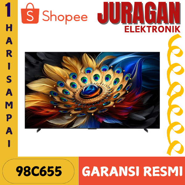 Jual (Khusus Luar Kota) TCL Tv 98C655 Qled Pro 98 Inch Google Tv UHD 4k ...
