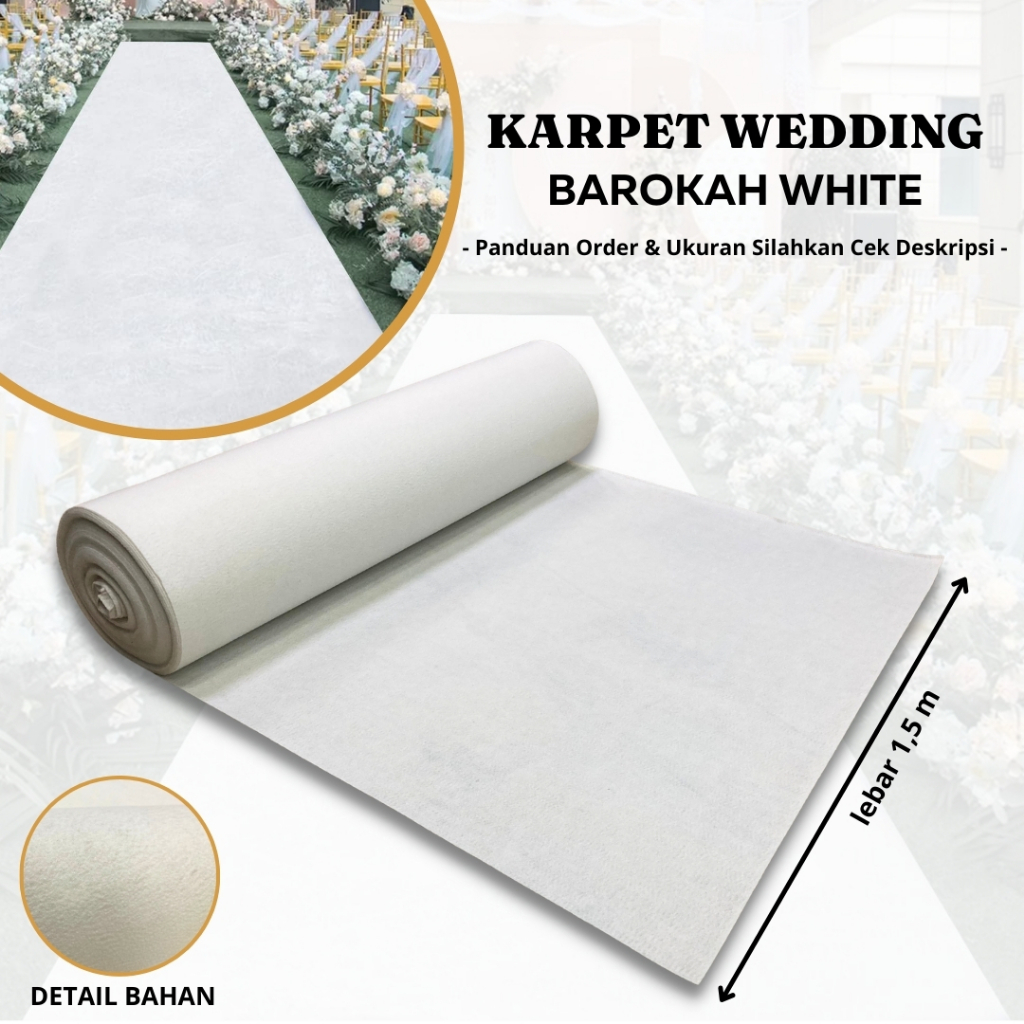 Jual Karpet Wedding Putih Karpet Meteran White 1 x 1,5 Meter Karpet ...