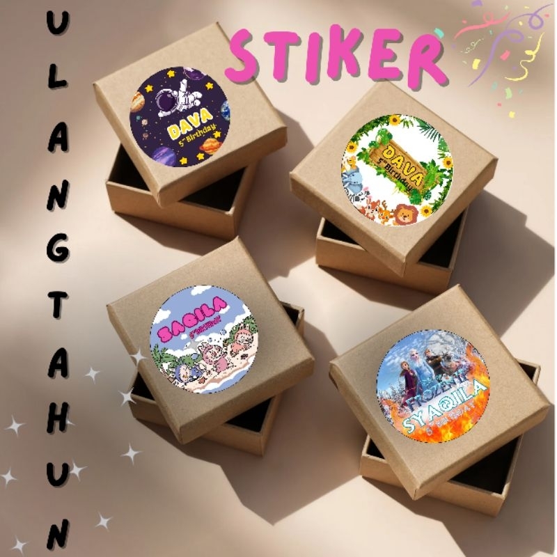 Jual Stiker Ulang Tahun Bulat/isi 32pcs/Stiker nasi bento/Stiker nasi ...