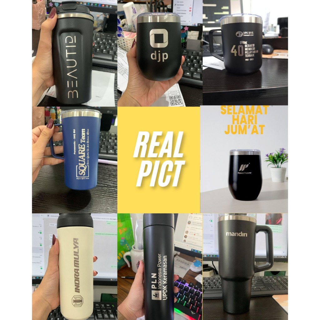 Jual Mug Stainless Tahan Panas Dingin Coffee 400ml Custom Cetak Laser ...