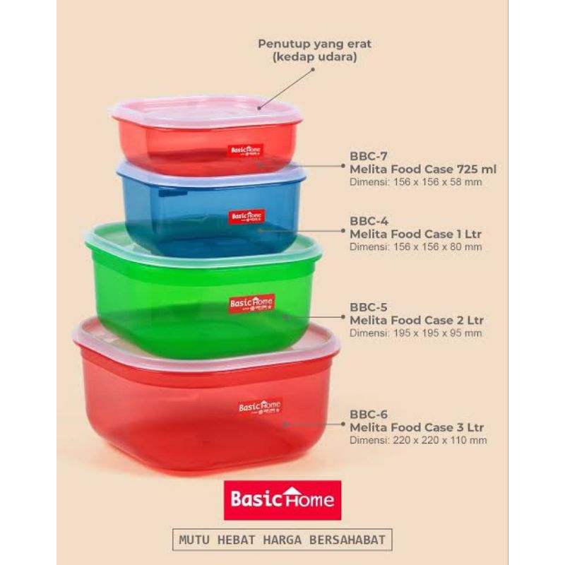 Jual Kotak makanan tutup silicone Melita food case 1 liter BBC4 Melita ...