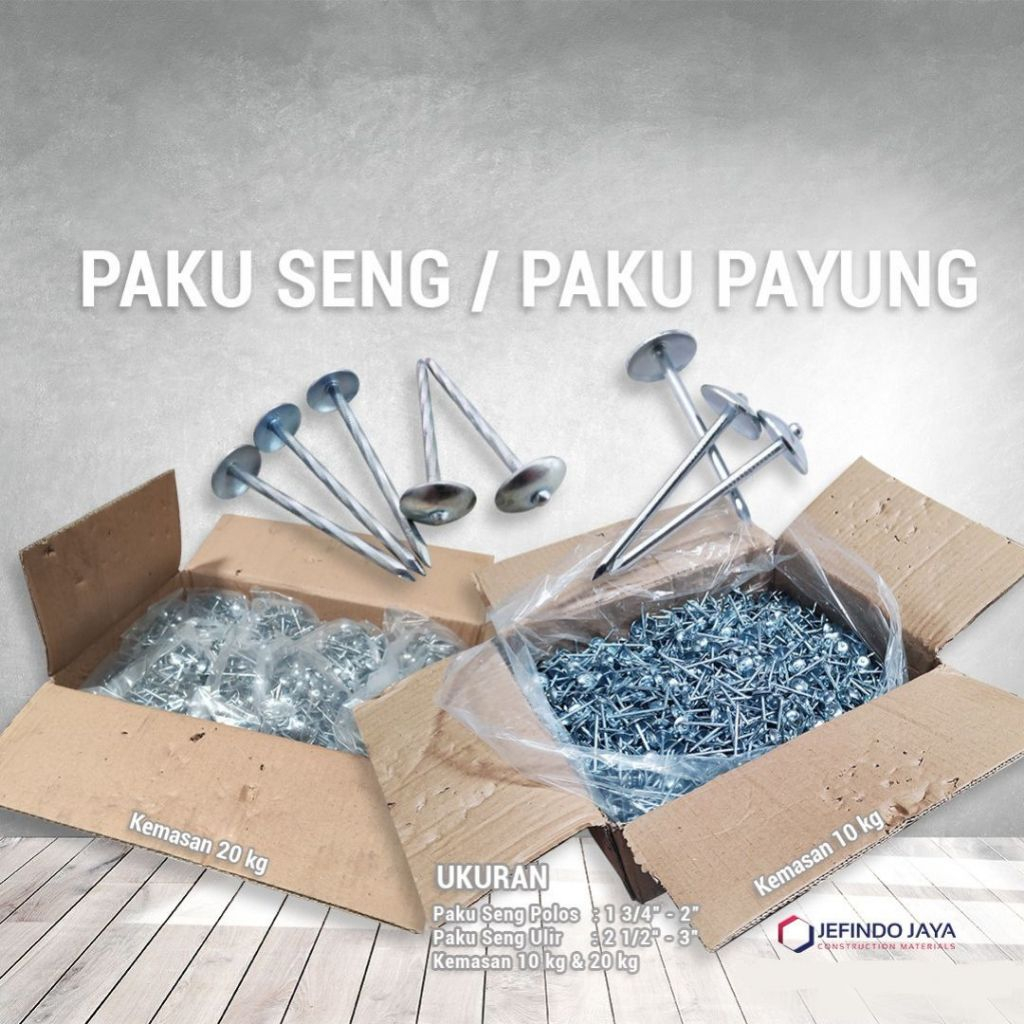 Jual PAKU SENG POLOS 1 DUS 10KG & 20KG - PAKU PAYUNG GALVANIS - UKURAN ...