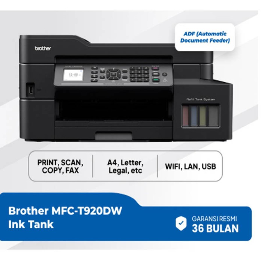 Jual Printer Brother MFC T920DW All In One Wifi-ADF-Fax-2 Sided- Support F4 | Shopee Indonesia